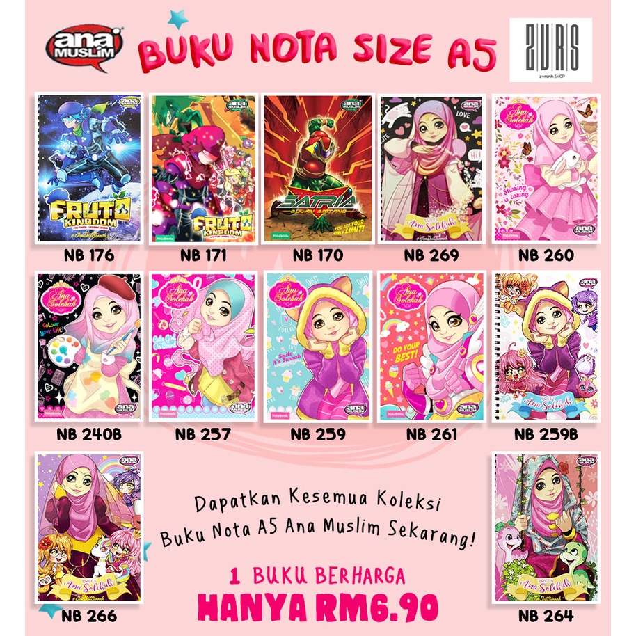 Koleksi Buku Nota A5 Kanak-kanak Ana Muslim - Buku Tulis Nota Boys ...
