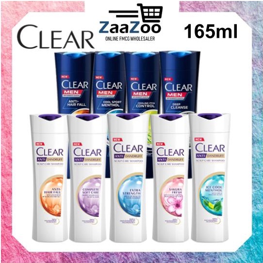 Clear Syampu / Shampoo Men 165ml /Cool Sport Menthol/Cooling Itch Control/Anti Hair Fall/Deep ...