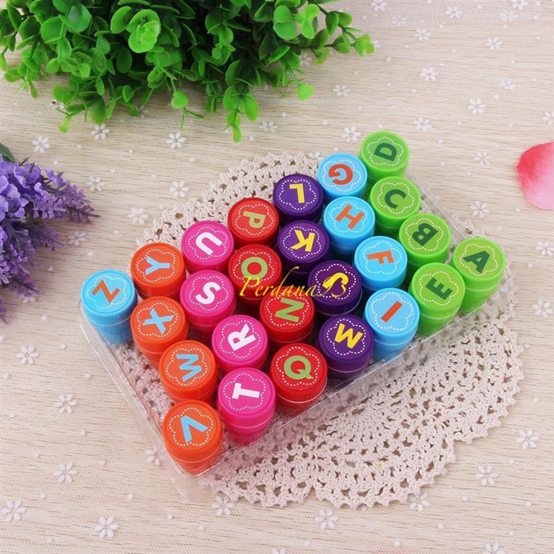26 Pcs ABC Chop Stamps Alphabets Letter (Uppercase ABC) Types Self Ink ...