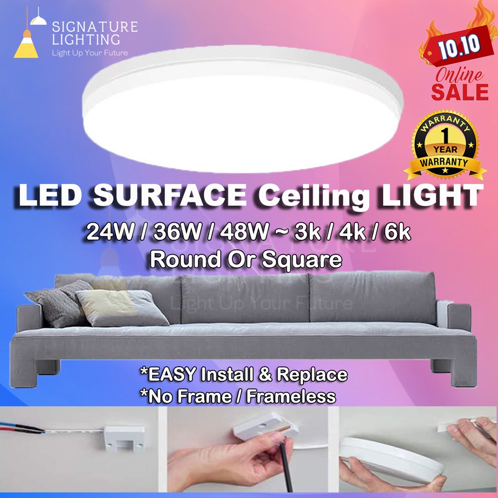 LED Surface Mounted Ceiling Light Modern Round UFO Lamp 24W /36W /48W ...