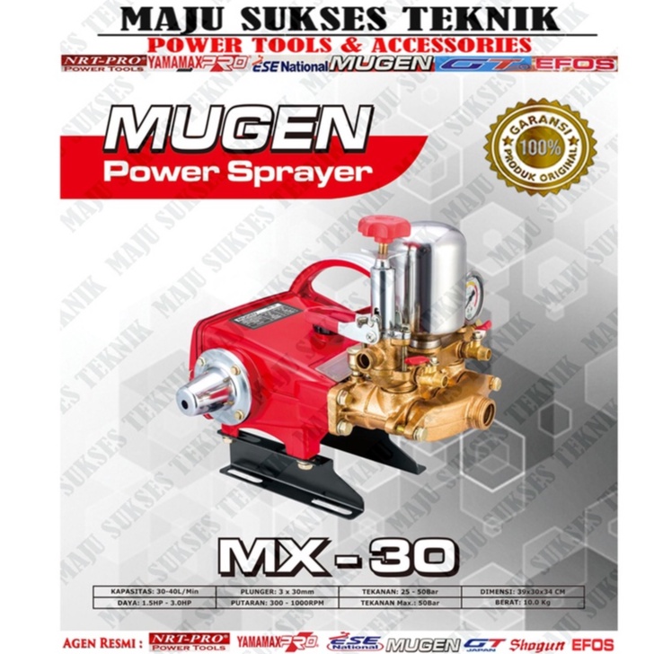 MUGEN MX 30 Power Sprayer Steam Pump for Car Wash - Motorcycle - Pest ...