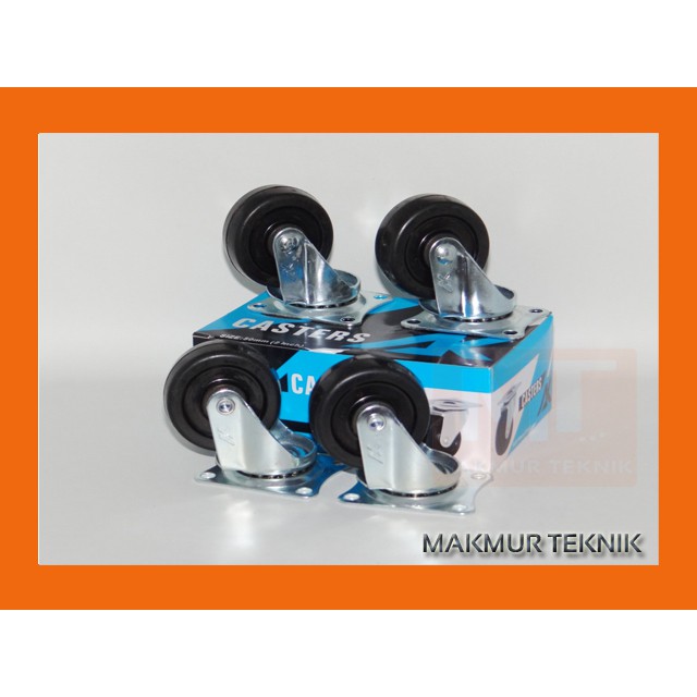 Caster Wheel Trolley Wheel 2 inch Rubber Wheel Live | Shopee Malaysia