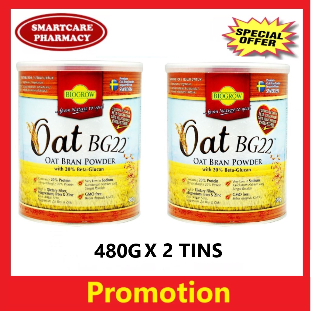 Biogrow Oat BG22 Oat Bran Powder 480g X 2 TINS | Shopee Malaysia