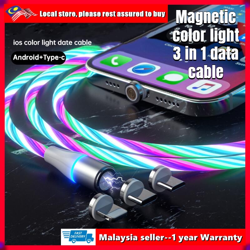 💖 Spot 💖 color streamer 2.4A fast charging cable soft plastic head type ...
