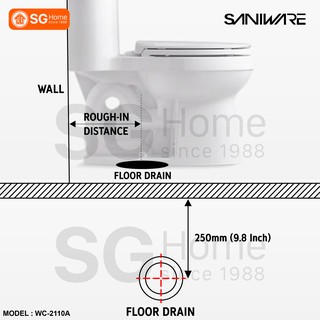 SANIWARE WC-2110A / Zella C100 Two Piece Toilet Washdown Water Closet ...