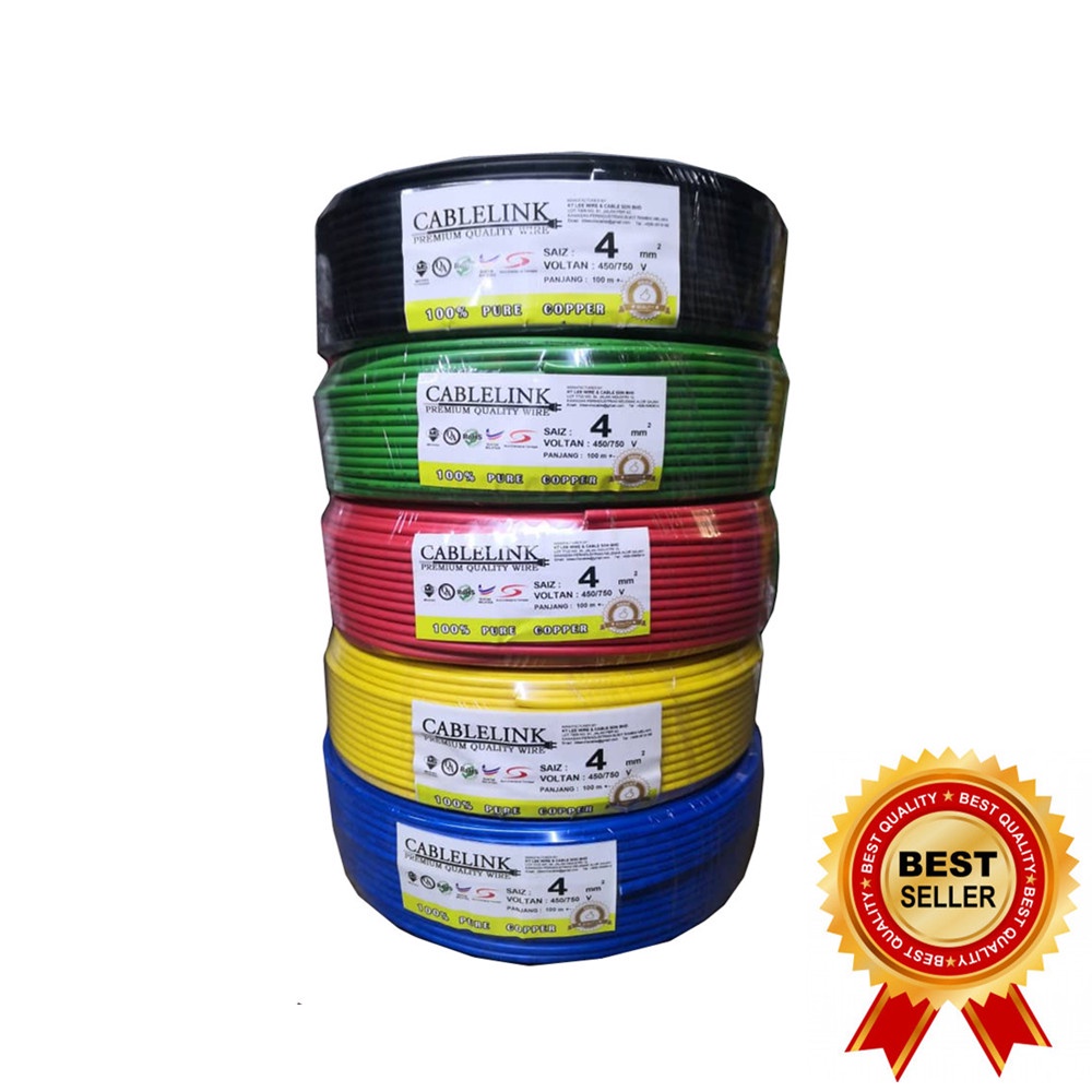 Sirim Cable Link 4MM Pure Copper 100% Insulated Pvc Cable Wiring Plug ...