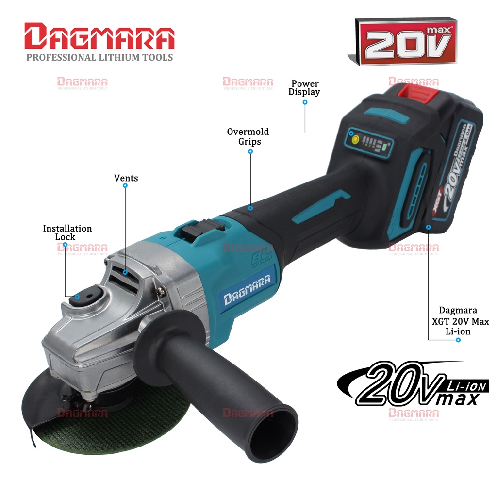 Dagmara 100mm Cordless Angle Grinder with speed adjustable Brushless ...