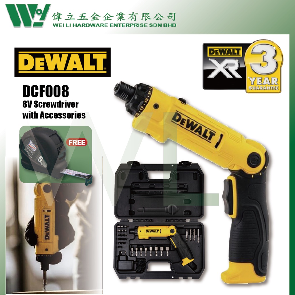 Dewalt Dcf008 8v Screwdriver Hand Drill Mini Drill Mesin Drill Kecil