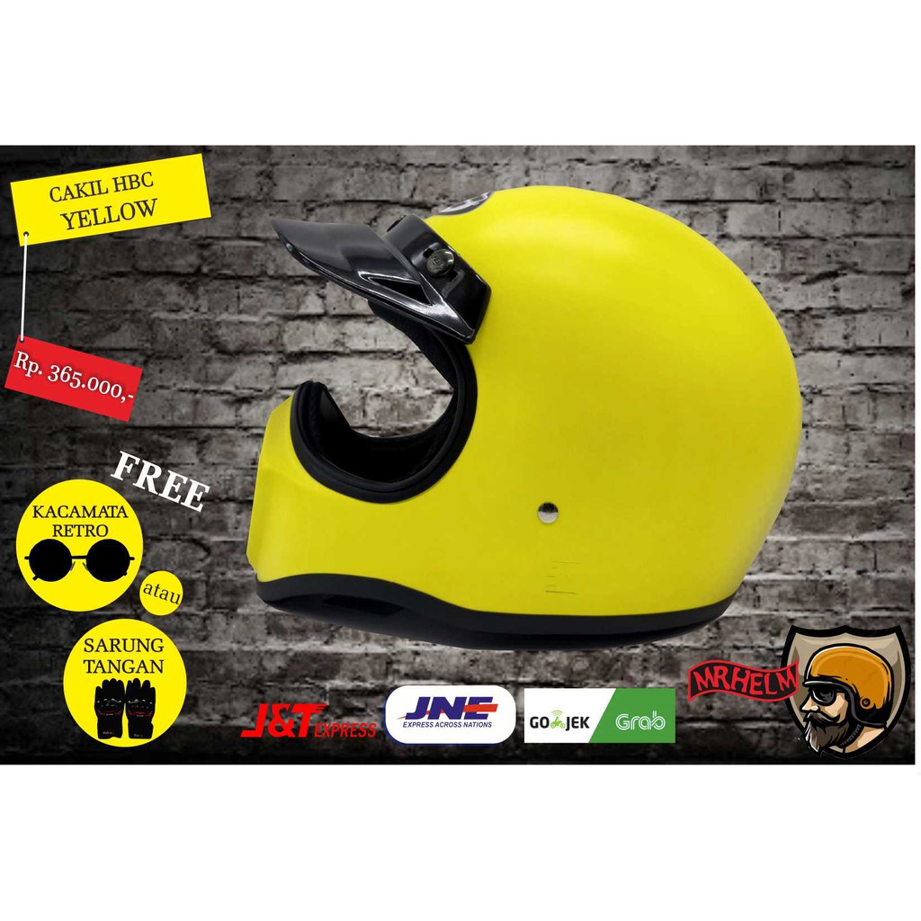 Cakil HBC RETRO YELLOW HELMET (MR HELM) | Shopee Malaysia