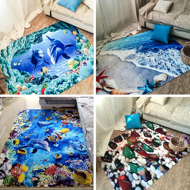 Ocean Carpet/ Karpet 3D/ Sea Mat/ Beach Mat/ Decoration Room/ Living ...