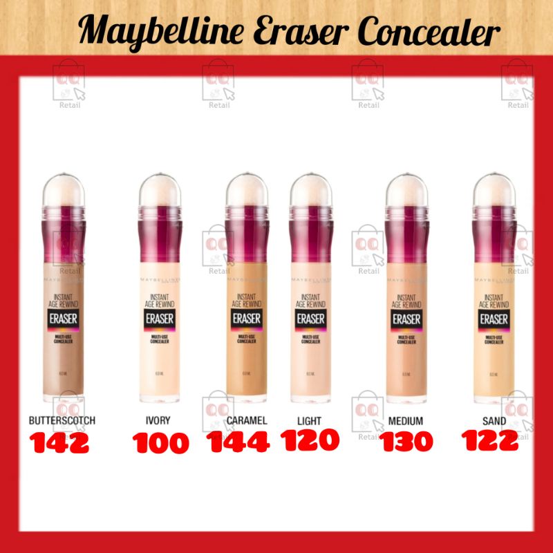 Maybelline Instant Age Rewind Concealer 6.0ml (100 Ivory/120 light/122 ...