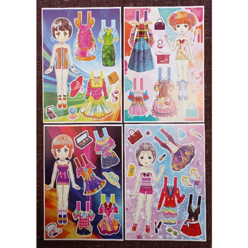 💥Ready Stock💥Paper Doll Card Dress Up (4pcs) kid playing Dress Up Paper ...