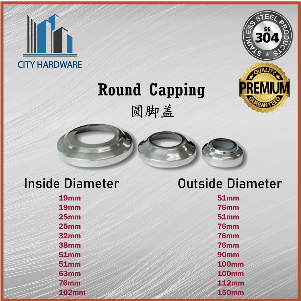 Stainless Steel Round Capping 圆脚盖 Q 030 (B) | Shopee Malaysia