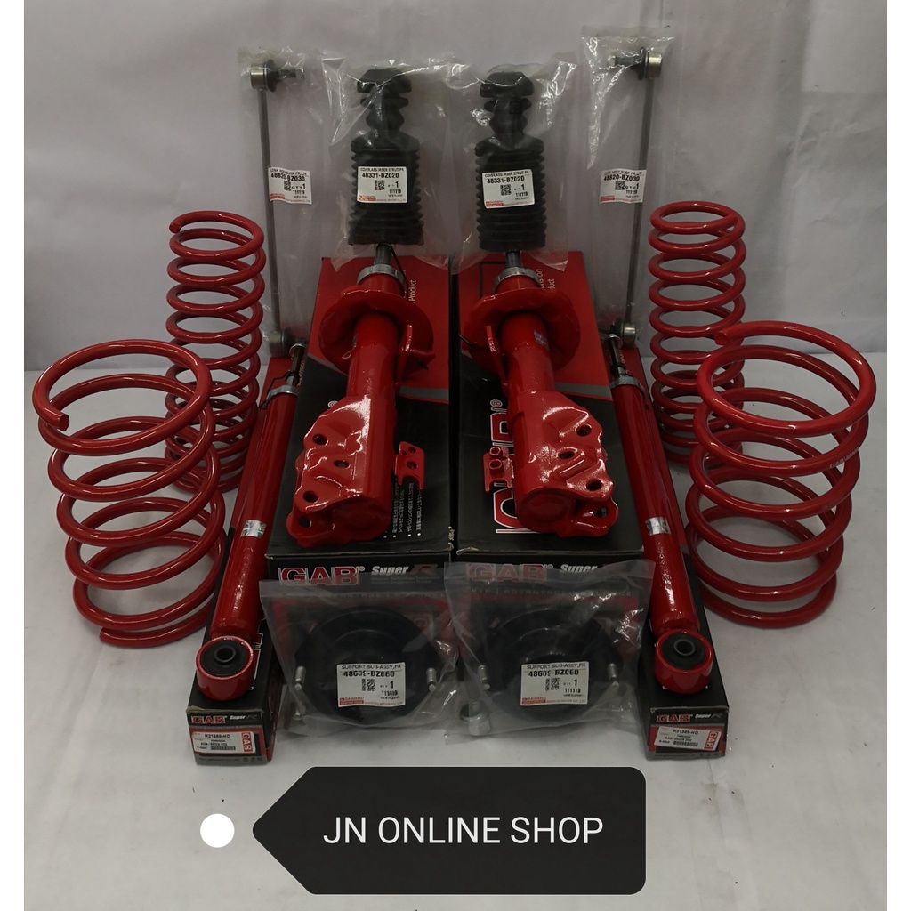 GAB Super R Absorber (Heavy Duty) Front & Rear+Sport Spring+Abs Mtg+Abs ...