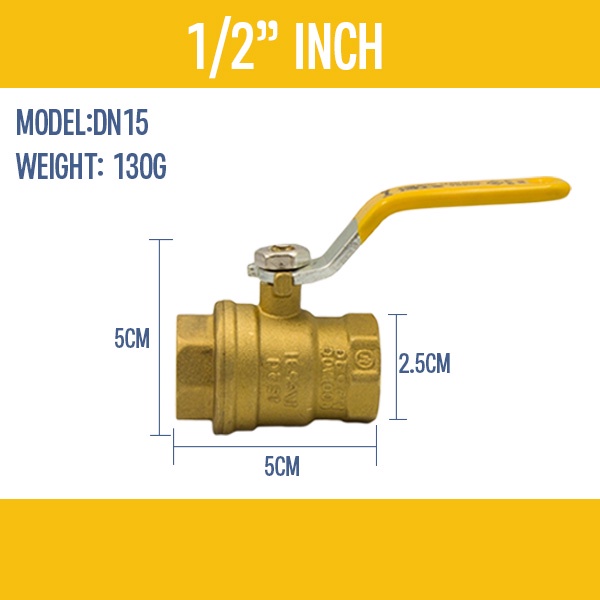 Heavy Duty Brass Ball Valve Brass Stopcock 1/2",3/8",1/4" Inch Injap ...
