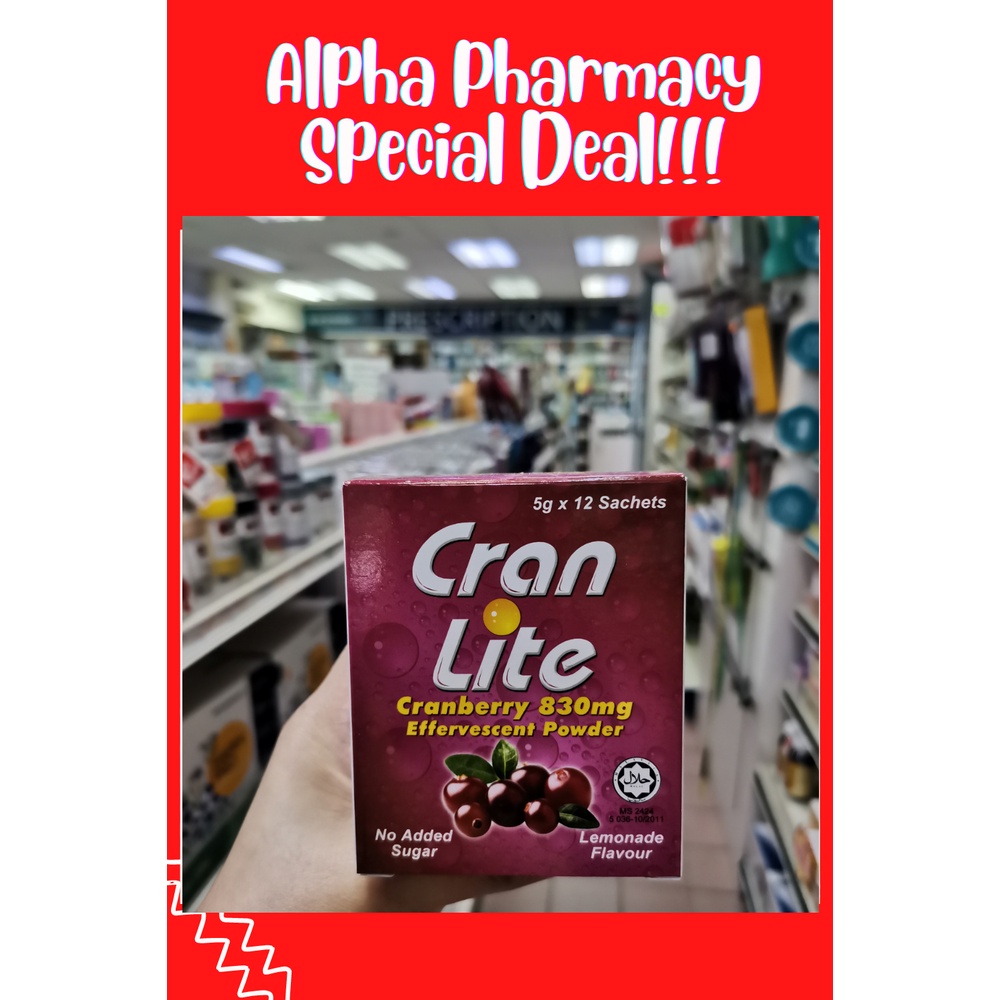 Cran Lite Natural Cranberry Effervescent Granules 12s - [Relief For ...