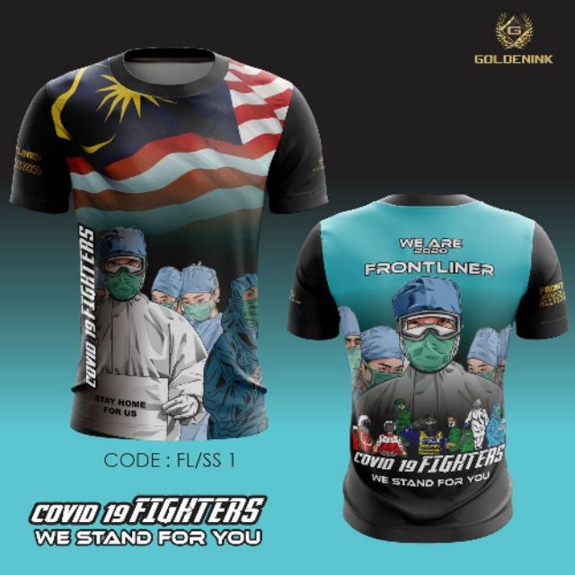Shirt frontliner covid 19 | Shopee Malaysia