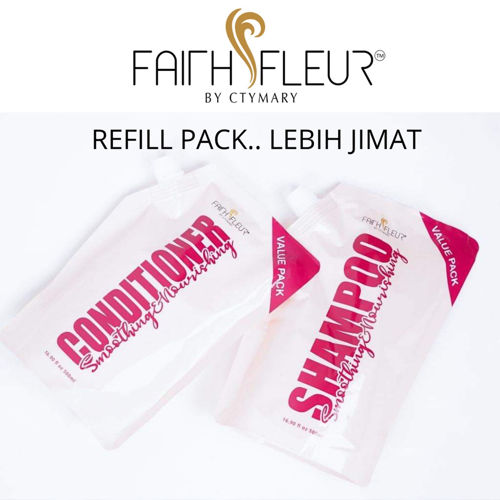 FAITH FLEUR REFILL SHAMPOO CONDITIONER 500ml + Free CASH OR SERUM ...