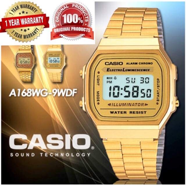 Original Casio A168WG-9WDF | Shopee Malaysia
