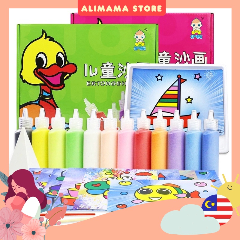 Children Kids DIY Sand Art Painting Set Toys Handmade Picture Paper ...