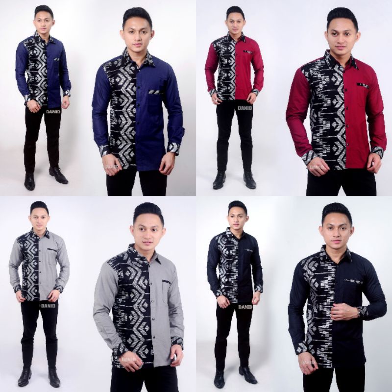 PRIA HITAM KEMEJA PUTIH Boyi Shirt Men TOP MAN Long Sleeve Casual ...