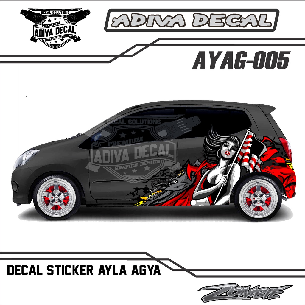 Ayla Agya Decal Sticker Cool Girl Cartoon Motif Ayla Agya Striping Sticker 005 Shopee Malaysia