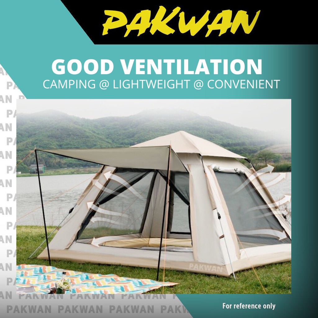 Khemah Camping Outdoor Camping Hiking Awning Tent Automatic Tent khemah ...