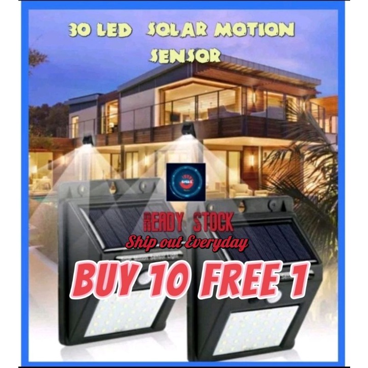 30 LED Lampu Solar Pengesan Pergerakan Outdoor Solar Motion Sensor ...