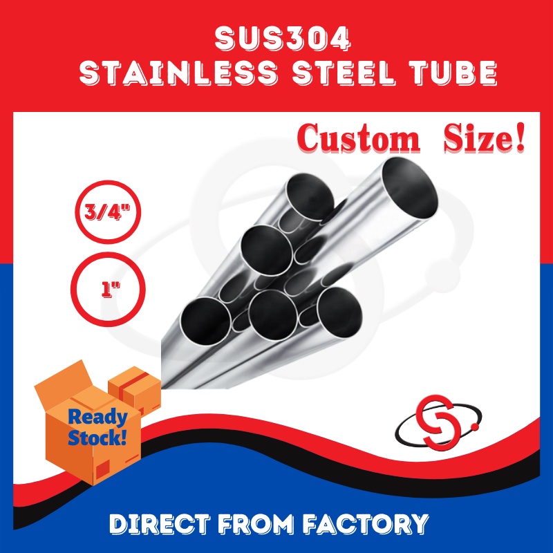 SCM SUS304 Stainless Steel Round Pipe Stainless Steel Tube Paip Besi ...