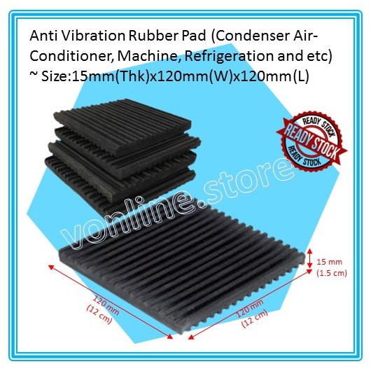 ANTI-VIBRATION RUBBER PAD (Size:12mm(Thk)x10mm(W)x100mm(L)~CONDENSER ...