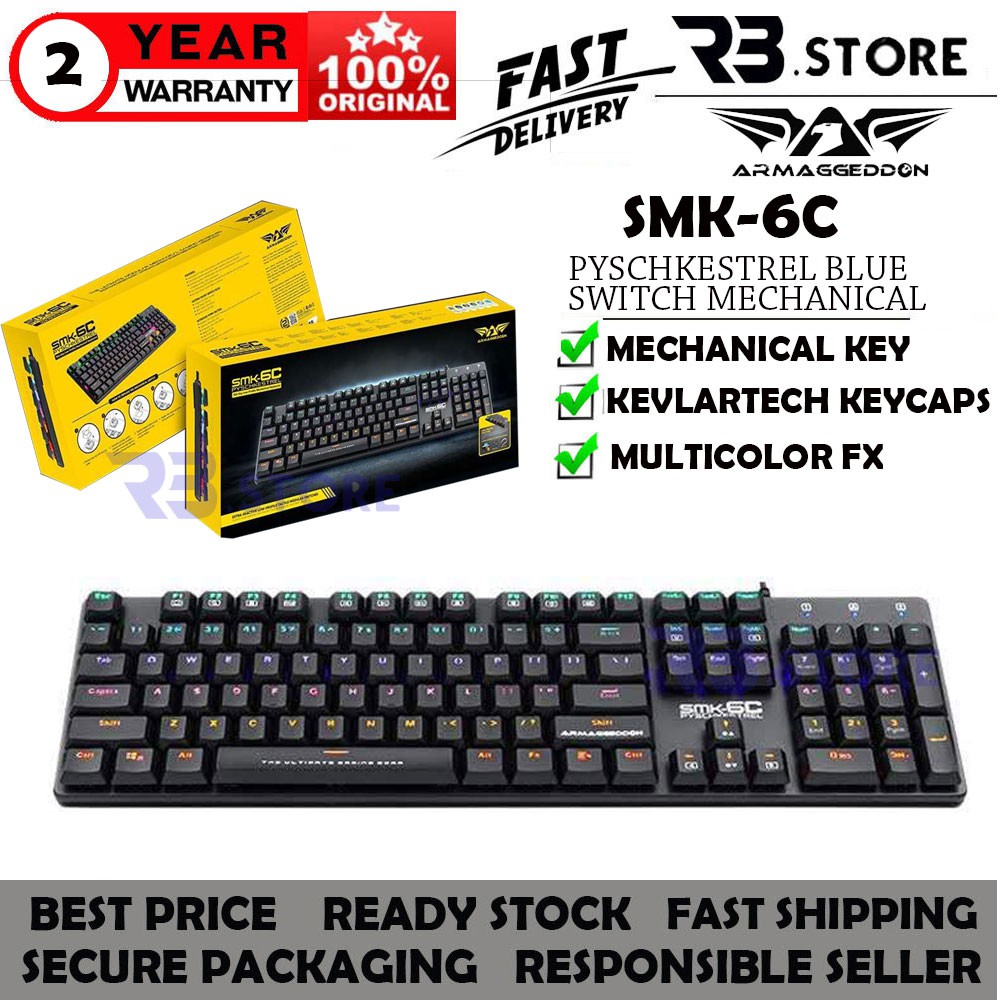 Armaggeddon SMK-6C Pyschkestrel Blue Switch Mechanical Keyboard ...