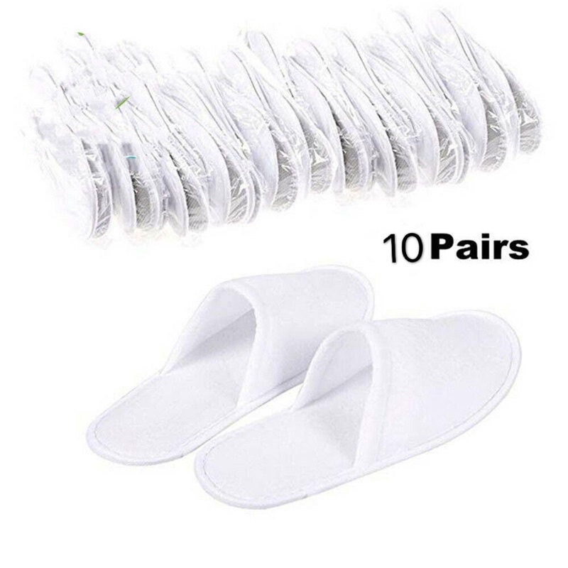 10 Pairs Disposable Indoor Slipper 1 pair Closed Toe Fit Size Hotel Spa ...