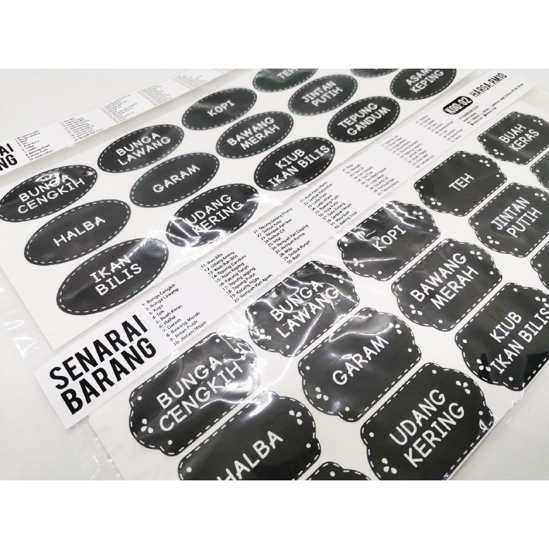 Sticker Barang Dapur - 75PCS - WATERPROOF | Sticker Dapur Deco | Shopee ...