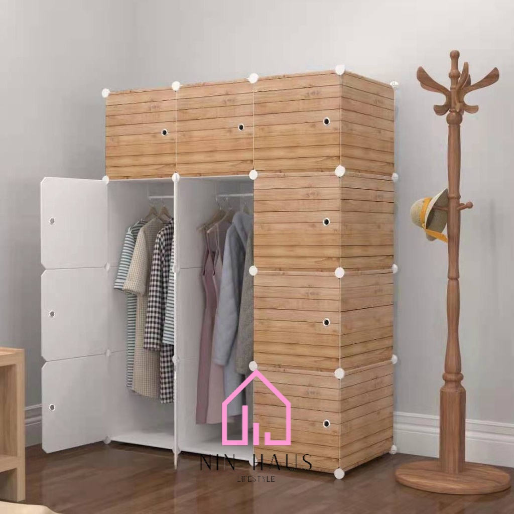 🔥READY STOCK🔥LINE BROWN Rack 12 Cube With Storage Rack Almari Karton ...