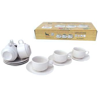 ASOGA Hotel White Cup & Saucer Coffee Cup Set Cawan Putih Cawan Ceramic ...