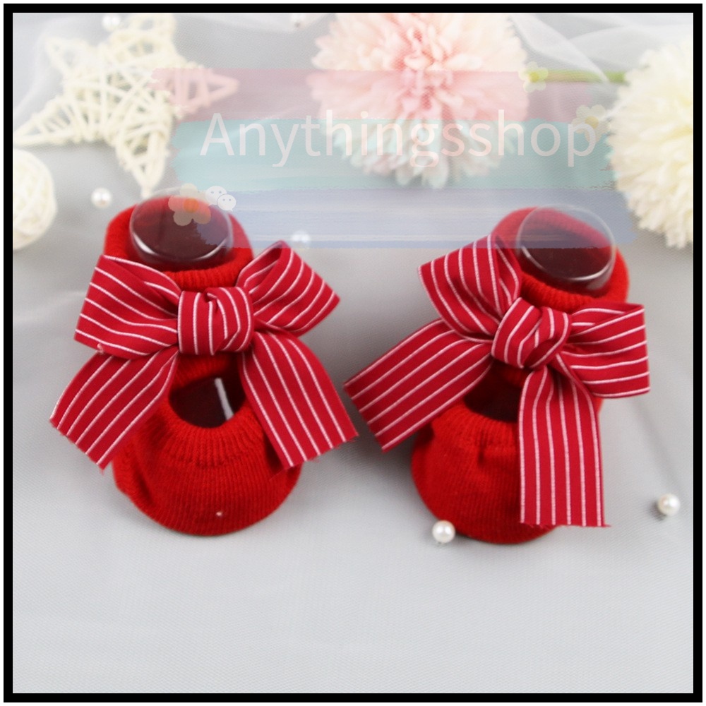 💥New Baby Girls Cute Ribbons Socks💥 0 -12 Months Red Ribbons Cute ...