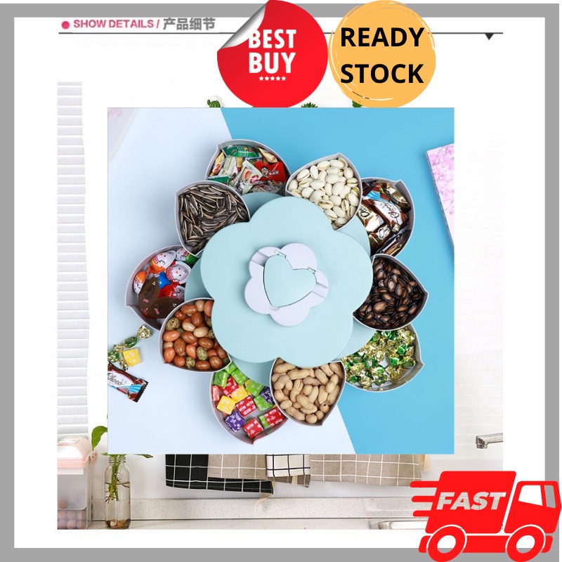 Double Layer Candy Box Bekas Kuih Raya Deco 2 tingkat Balang Makanan ...