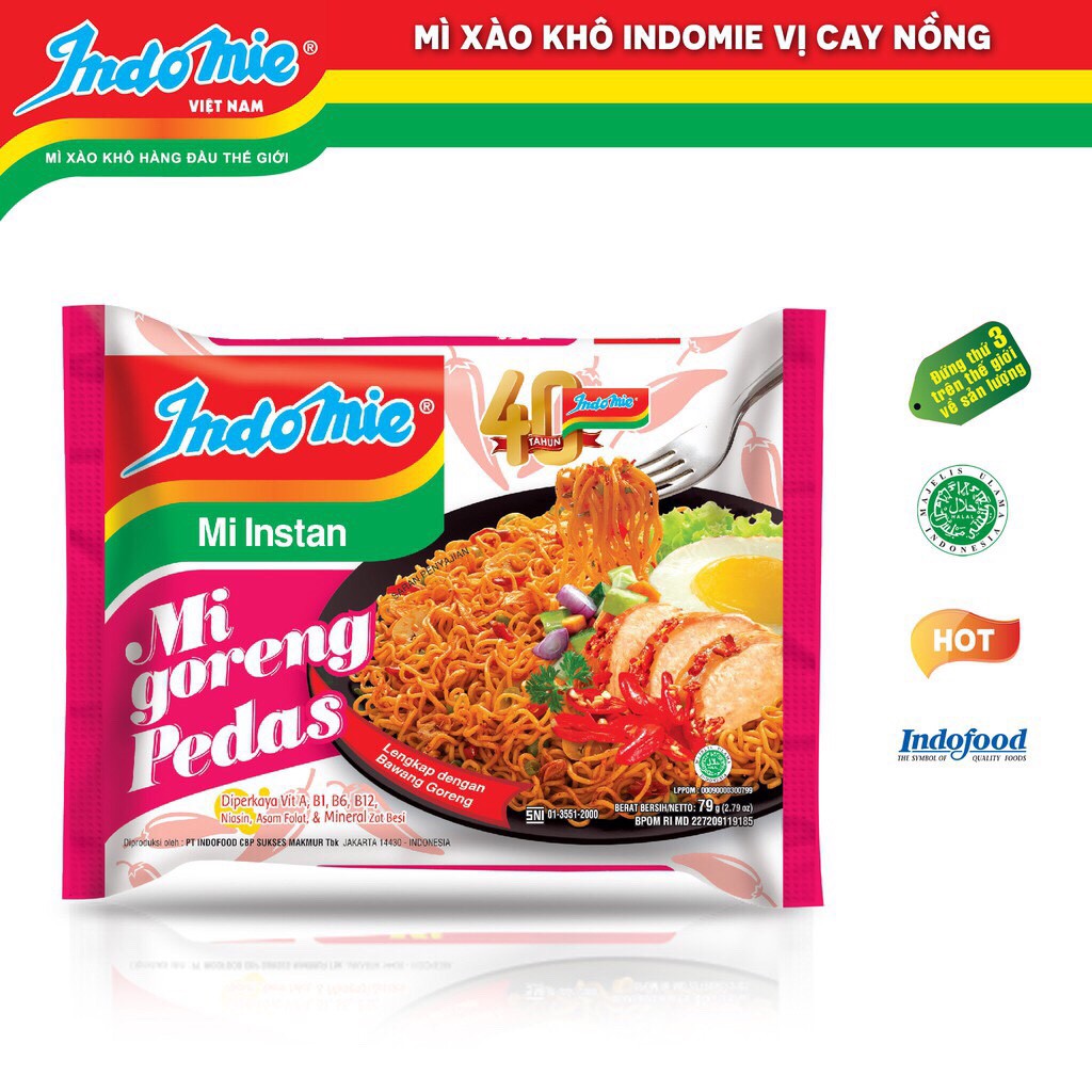 Braised fried noodles with Spicy flavor/ 40 packs/ Indomie dry fried ...