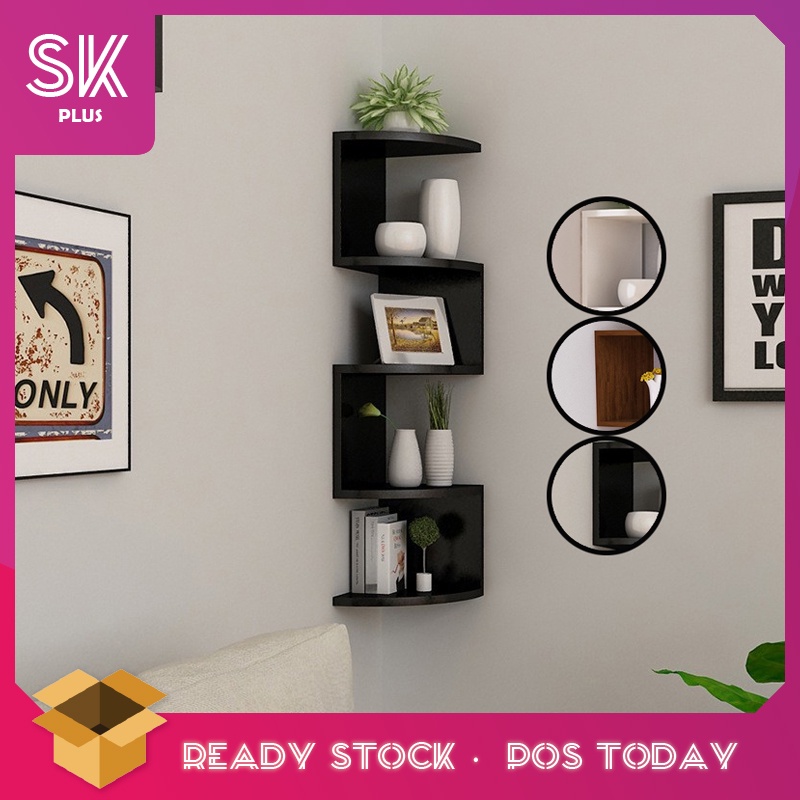 SKPLUS Wall Shelf Creative Lattice Shelf Wall Corner Shelf Wall ...