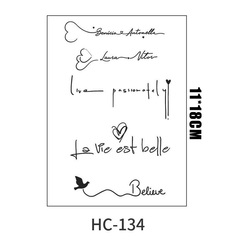 【SUN】Magic Tattoo Sticker Waterproof Long Lasting 15 Days 11×18CM ...