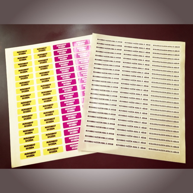 Sticker Nama untuk buku dan lain-lain combo kertas dan plastik | Shopee ...