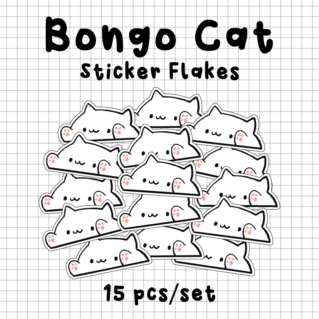 Bongo Cat | Cute sticker flakes for deco | Shopee Malaysia