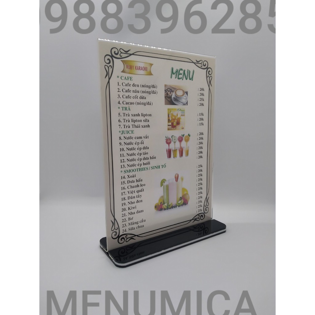 A5 tabletop mica menu with sliding base (15cm x 21cm) | Shopee Malaysia