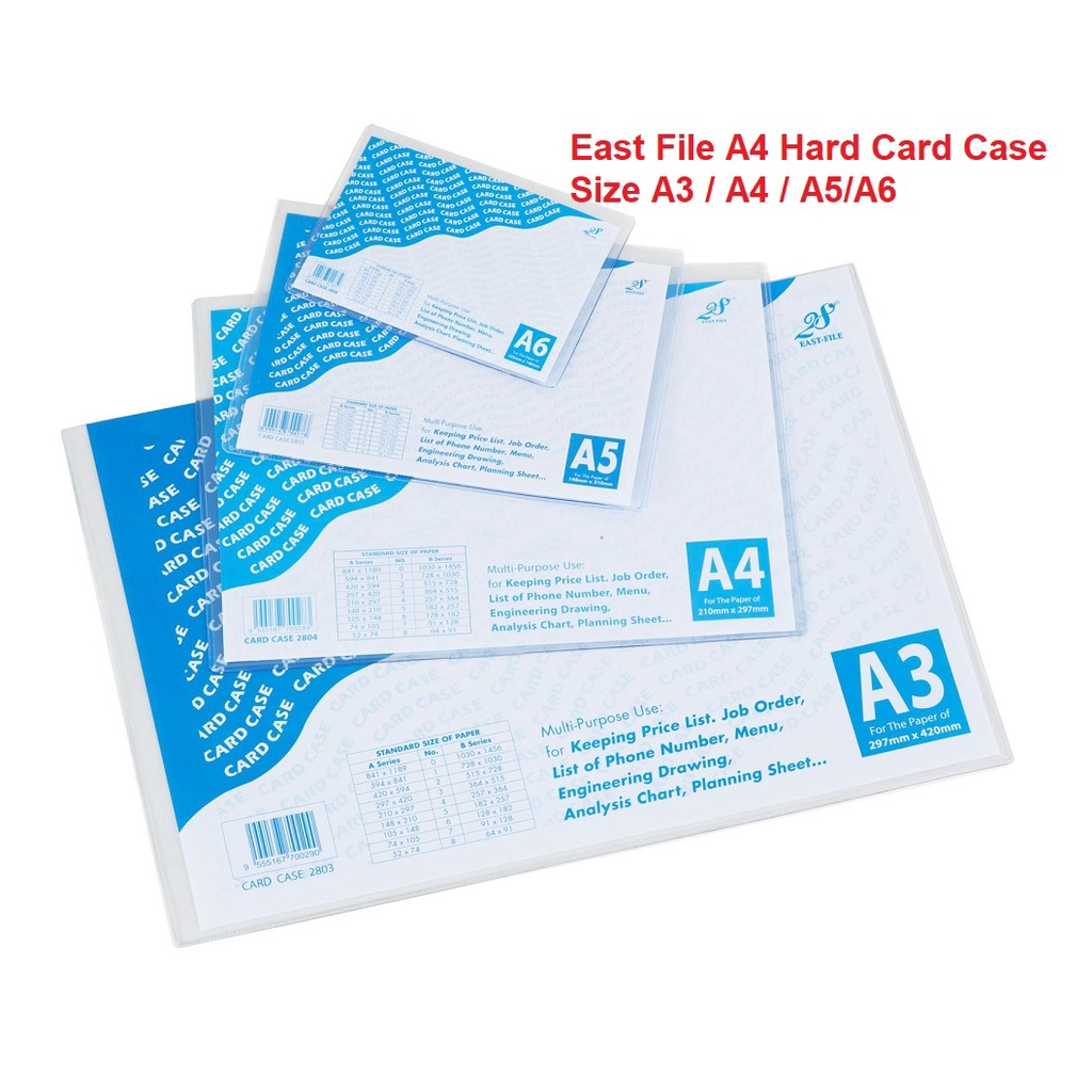 East-File A4 Hard Card Case Clear PVC 2803/04/05/06, Name Card Cover ...