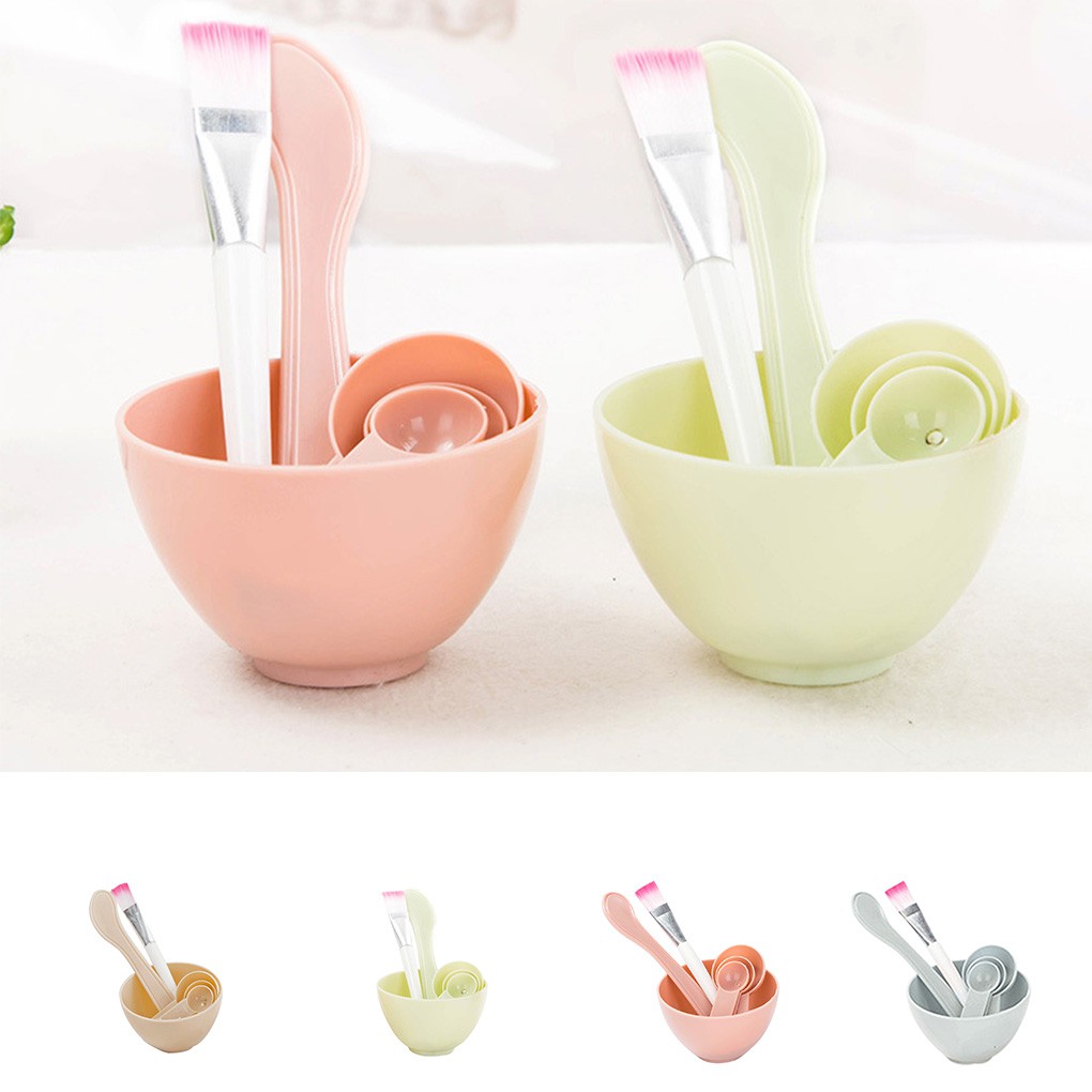 Face Mask Mixing Bowl Set, Plazuria 4 in 1 DIY Facemask Mixing Tool Kit ...