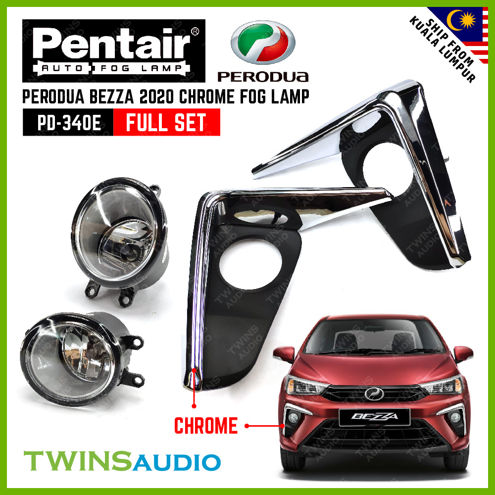 Fog Lamp for Perodua Bezza 2020 Chrome Fog Lamp with Wiring Kit (Full ...