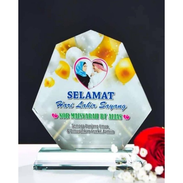 Trofi Hadiah Harijadi Hadiah Suami Isteri Birthday Anniversary Souvenir ...