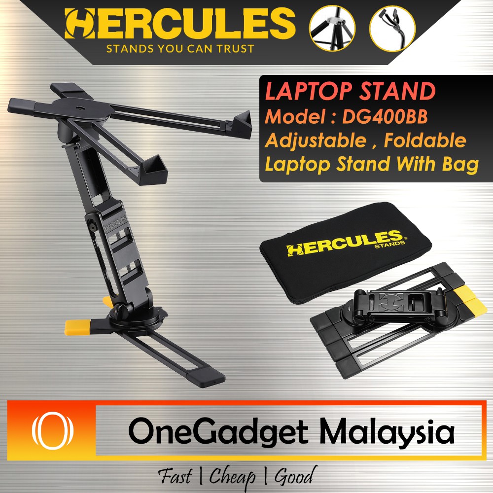 Hercules DG400BB Laptop Stand one-piece folding design, multiple height ...