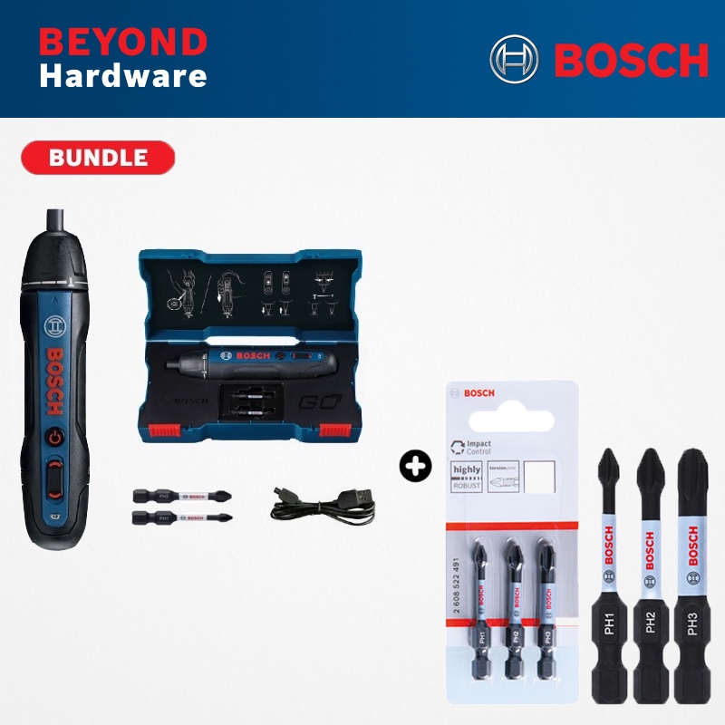 BOSCH [Bundle] GO 2 Solo Smart Screwdriver 06019H21L1 + BOSCH Impact ...