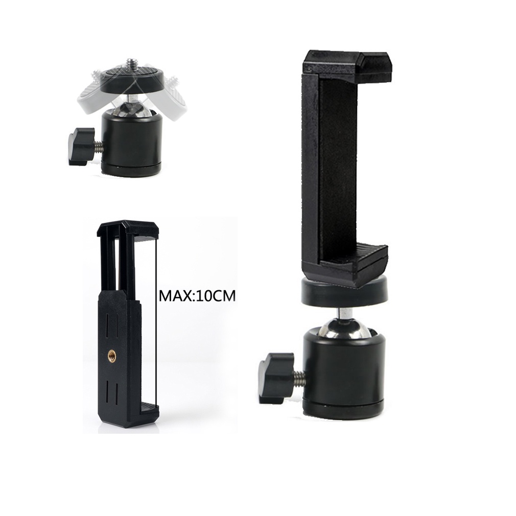 Mobile Phone Clip Adapter Universal & 1/4" Gimbal For Tripod Monopod ...